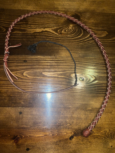 3ft Burgundy Leather Mini Bull Whip - EPT Bull Ropes