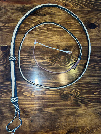 8ft Black Tan Paracord Bull Whip - EPT Bull Ropes