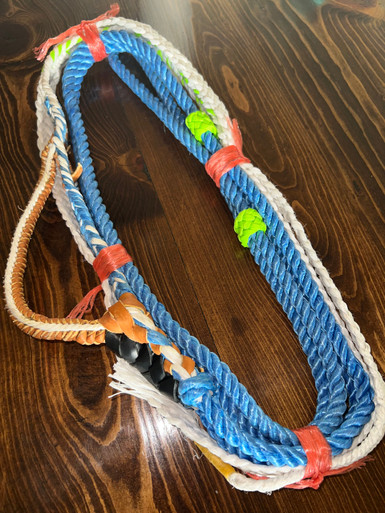 Blue & White Poly Mini Bull/Steer Rope Kids 9/7 LH 3/4 x 3/4 - Mini ...