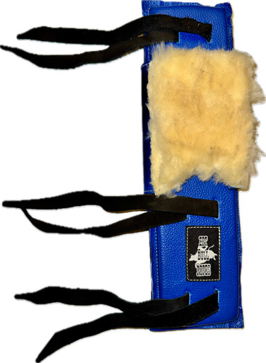 Youth Bull Rope Pad 11” Leather with Sheep Wool Flap - Blue