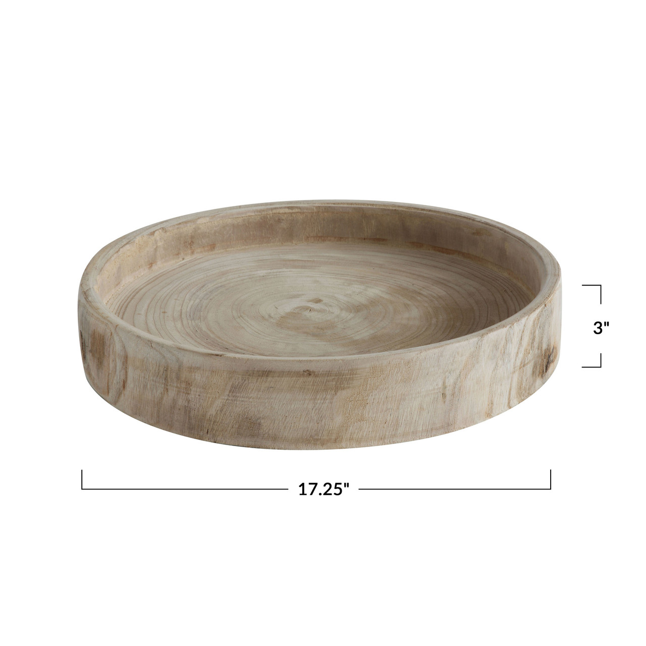 Hand-Carved Paulownia Wood Tray - Garden Cottage