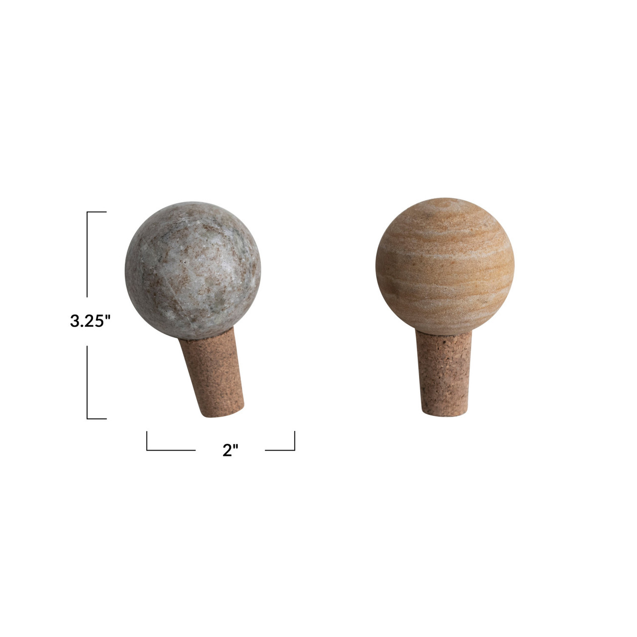 Marble & Cork Bottle Stopper - Garden Cottage