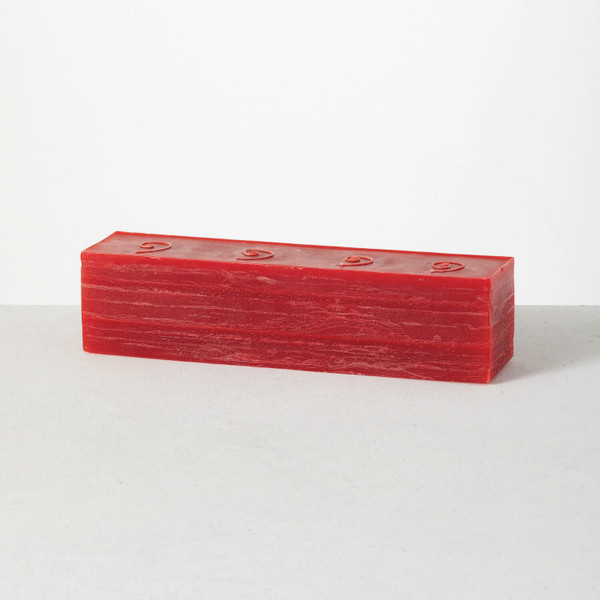Layered Brick Candle, 12 x 2.75 x 3", 4-wicks, cranberry, unscented ...