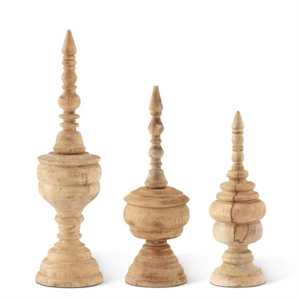 Natural Mango Wood Finial - Garden Cottage