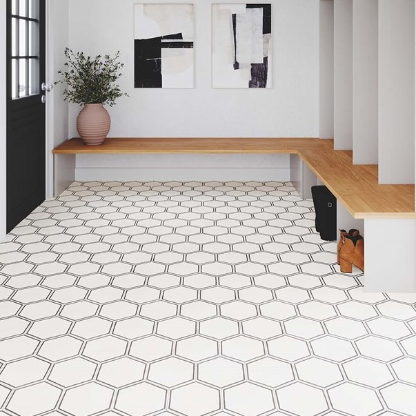 Mannington Revive Hexx Platinum 13052 Vinyl Sheet is available Georgia ...