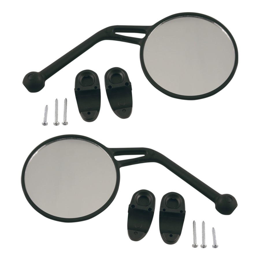 Enduro Folding Mirrors, 3.5 inch round, 5 inch stem - HVCcycle