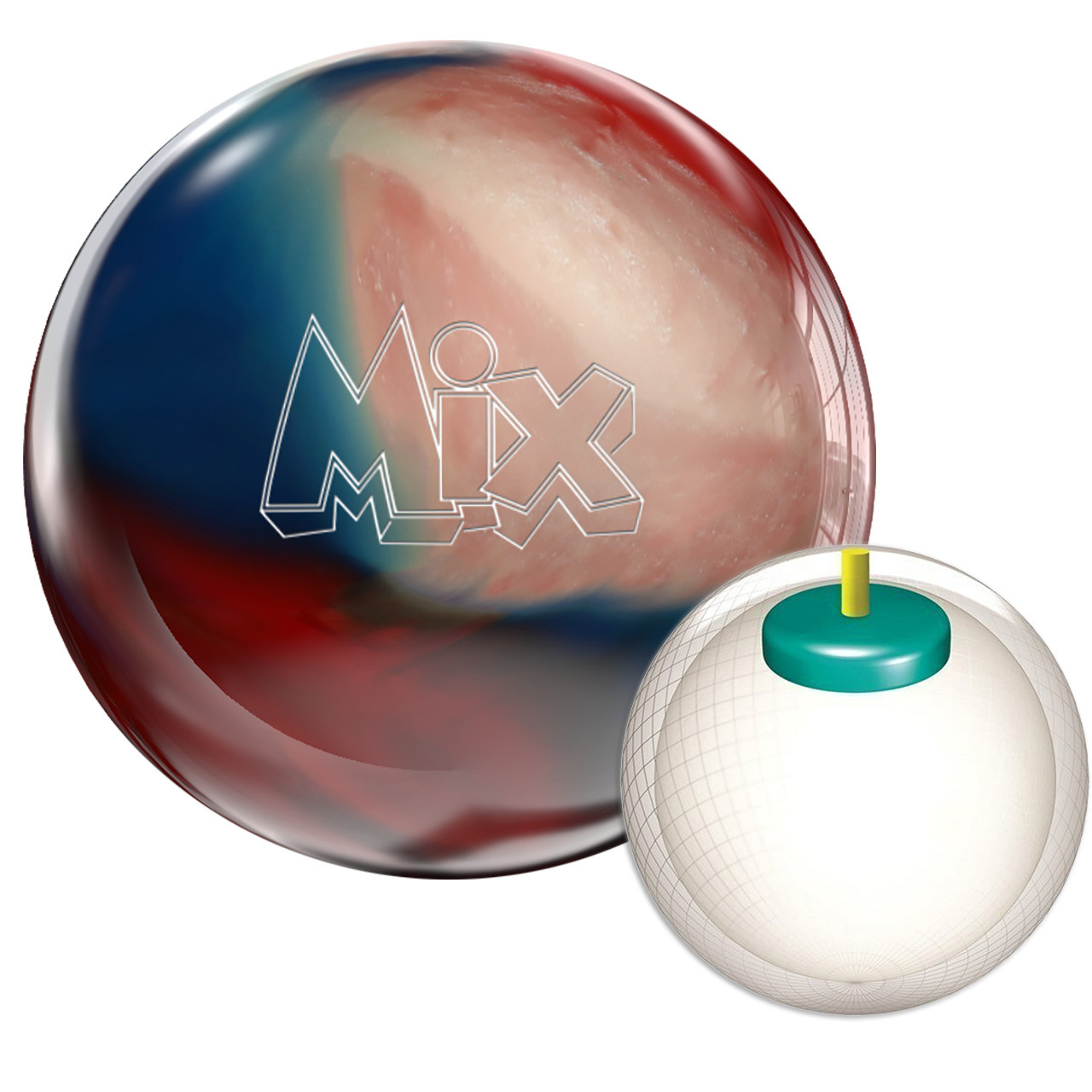 Storm Mix Bowling Ball - Red/White/Navy FREE SHIPPING - BuddiesProShop.com