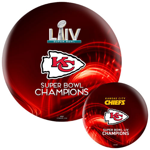 OTTB Kansas City Chiefs Bowling Ball Super Bowl 54 Champions - Red FREE ...