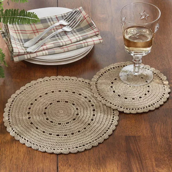 Park Designs Lace Accent Oatmeal Mat Set - Ben Franklin Online