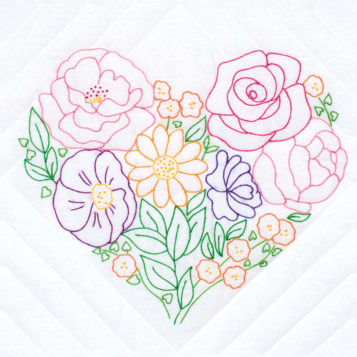 Floral Heart 18" Quilt Blocks