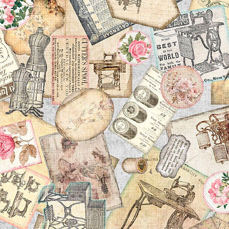 Sew Shabby Chic Vintage Sewing Ephemera Cotton Fabric - Ben Franklin Online