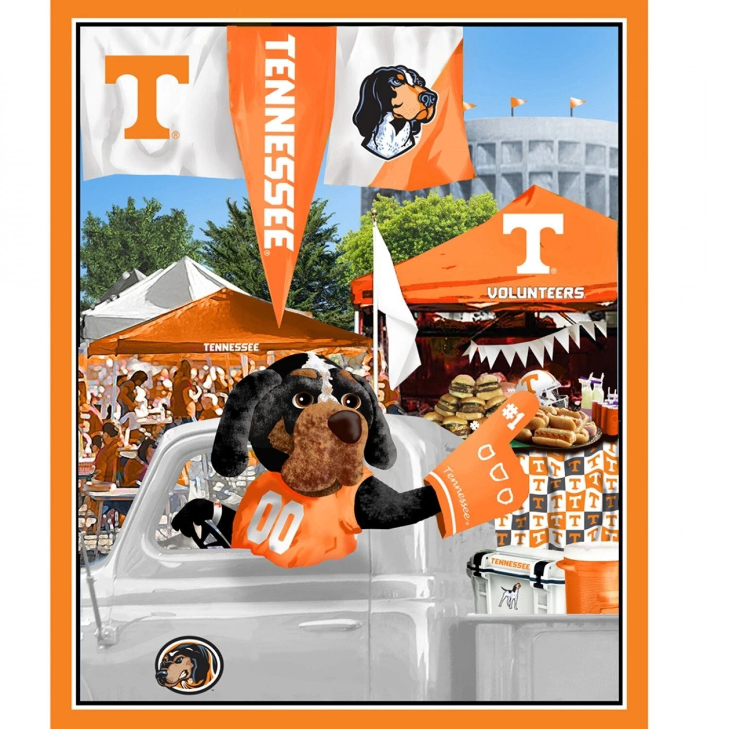 NCAA University of Tennessee Tailgate Fabric Panel 36" TENN-1157 - Ben ...