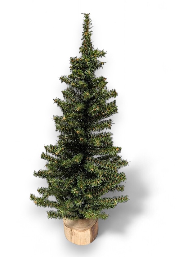 24" Canadian Pine Christmas Tree with Wood Base - Ben Franklin Online