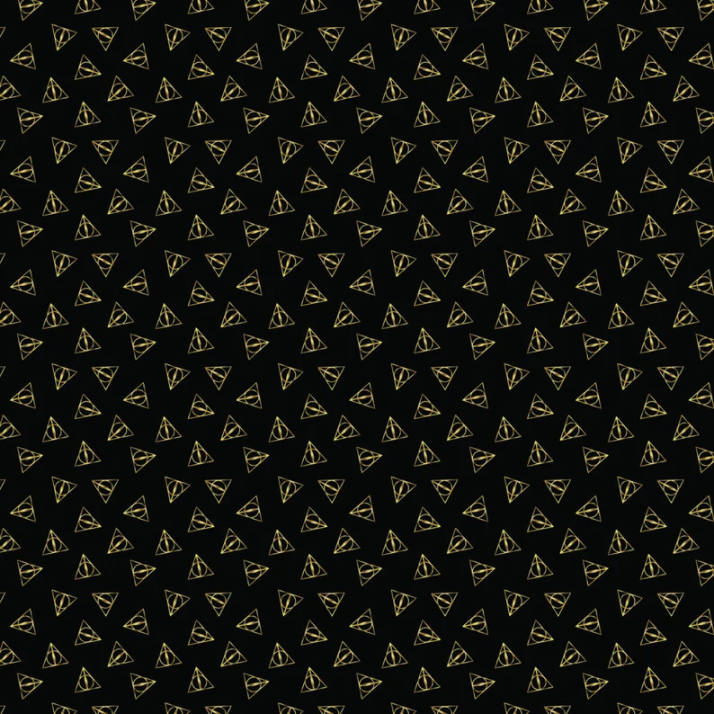 Harry Potter Metallic Gold Deathly Hallows: Iconic Symbols in Black ...