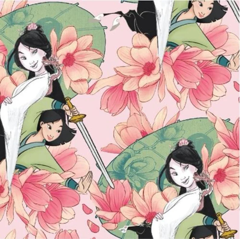 OFFICIALLY LICENSED Disney Mulan Floral Cherry Blossom Fabric - Ben ...