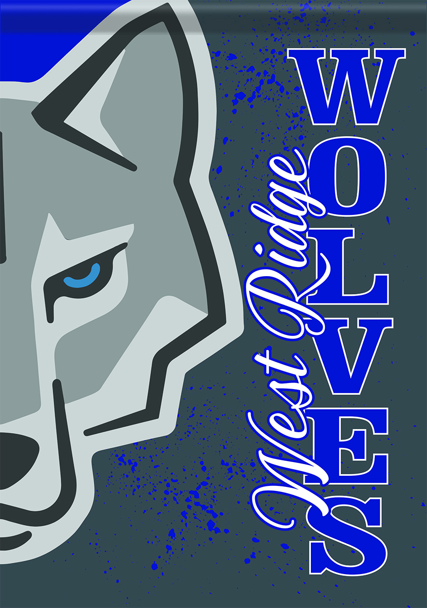 West Ridge Wolves Garden Flag