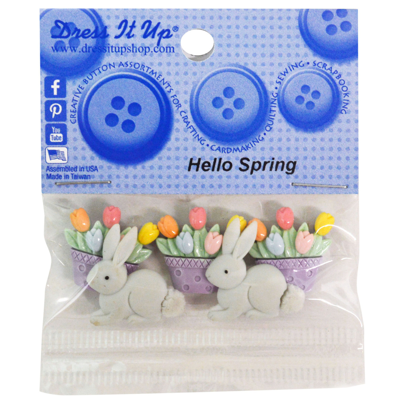Hello Spring Buttons