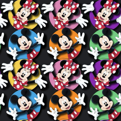 OFFICIALLY LICENSED Disney Mickey and Minnie Mouse Circles Fabric - Ben ...