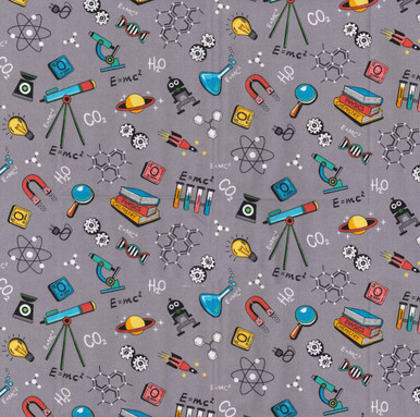 Gray Science Toss Cotton Fabric - Ben Franklin Online