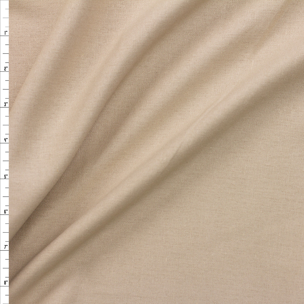 Cali Fabrics Tan Rayon/Linen Fabric by the Yard