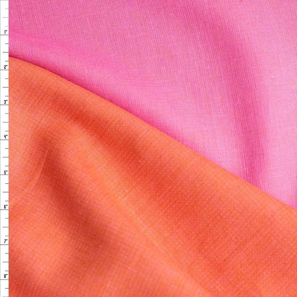 Cali Fabrics Teal and Lime Reversible Rayon/Linen Fabric by the Yard