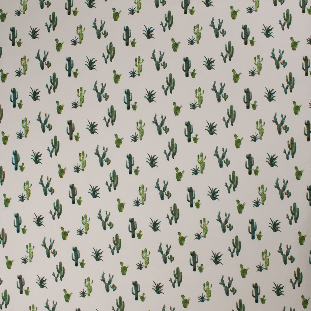 Cali Fabrics | French Fries on Mint Green Stretch Brushed Jersey Knit