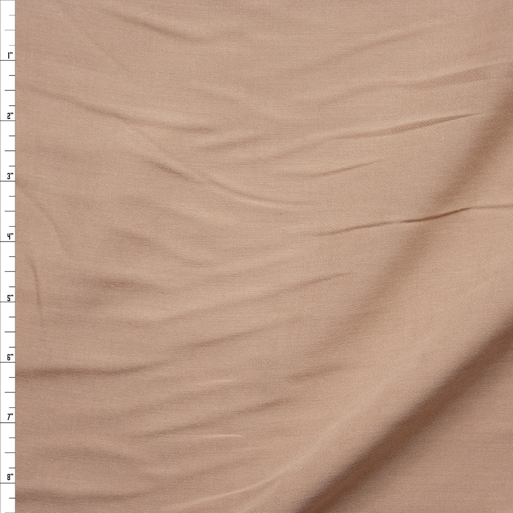 Cali Fabrics Khaki Rayon Challis Fabric by the Yard
