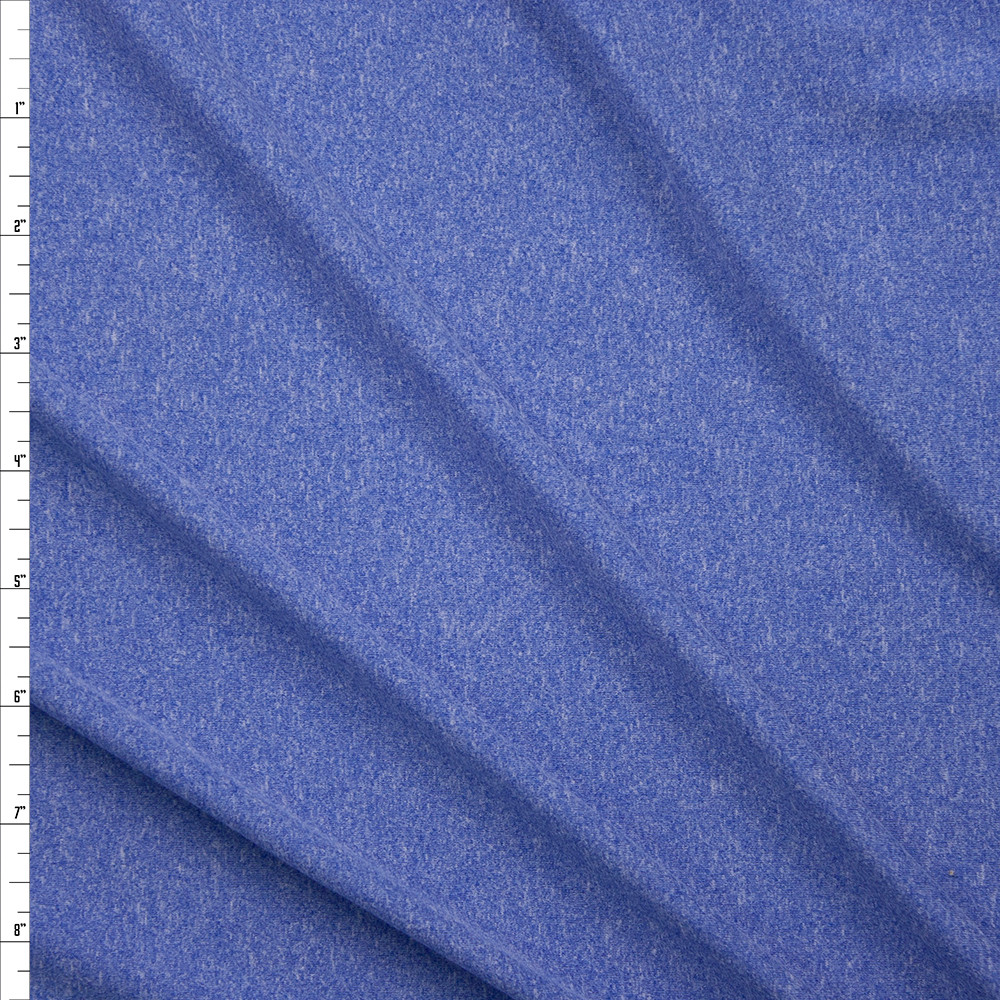 Cali Fabrics Sky Blue Heather Stretch Athletic Knit Fabric by the Yard