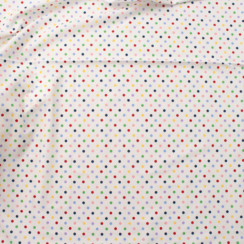 Cali Fabrics Multi Colored Polka Dots on White Quilter's Cotton Fabric ...