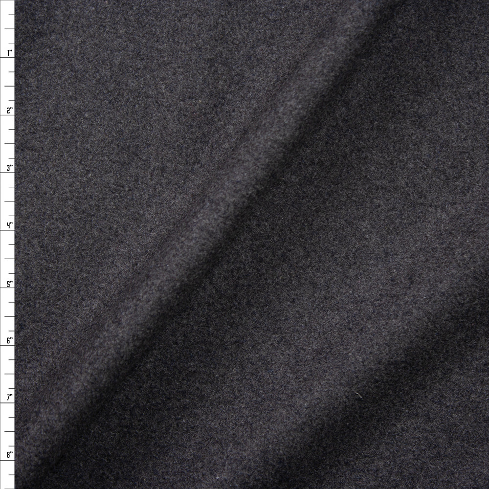 Cali Fabrics Solid Charcoal Designer Wool Coating Fabric by the Yard