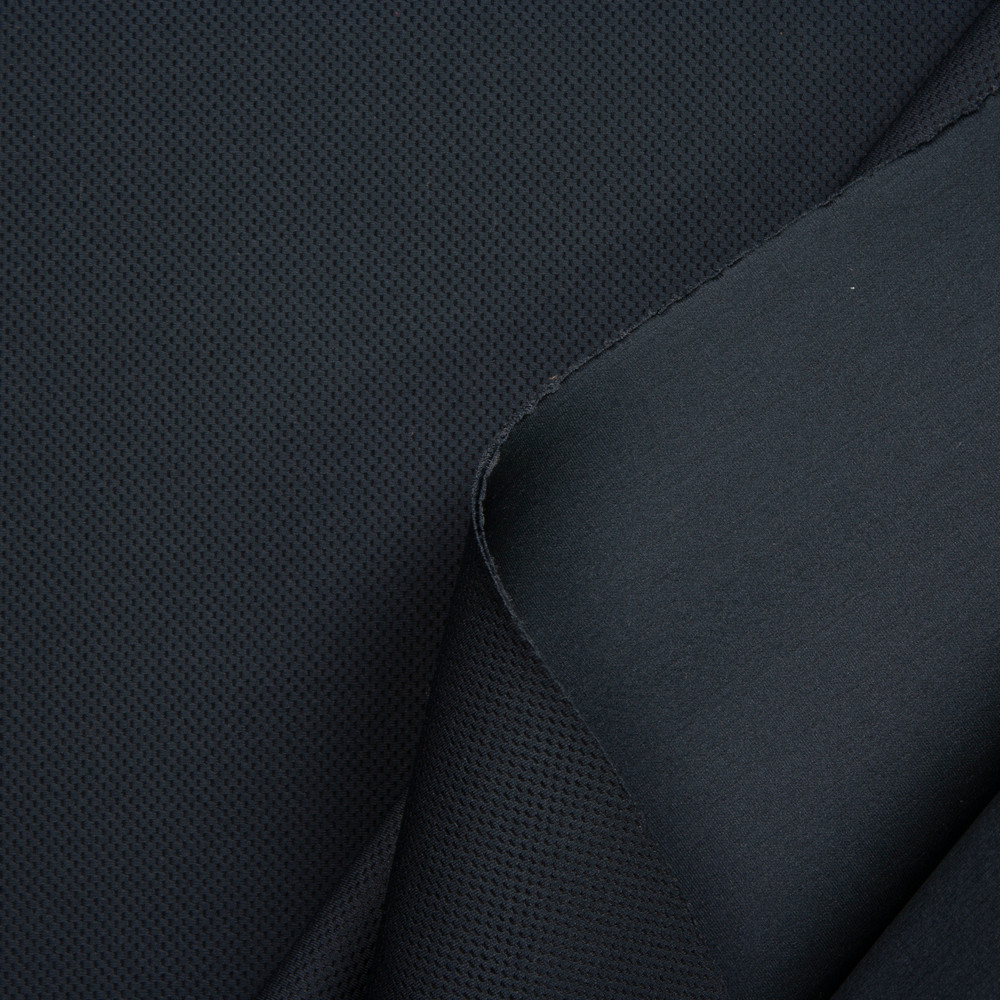 Cali Fabrics Black Perforated Texture Double Scuba Knit Fabric by the Yard