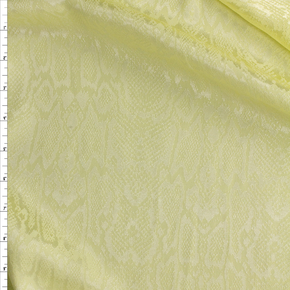 Cali Fabrics Pale Yellow Rayon Jaquard Fabric by the Yard