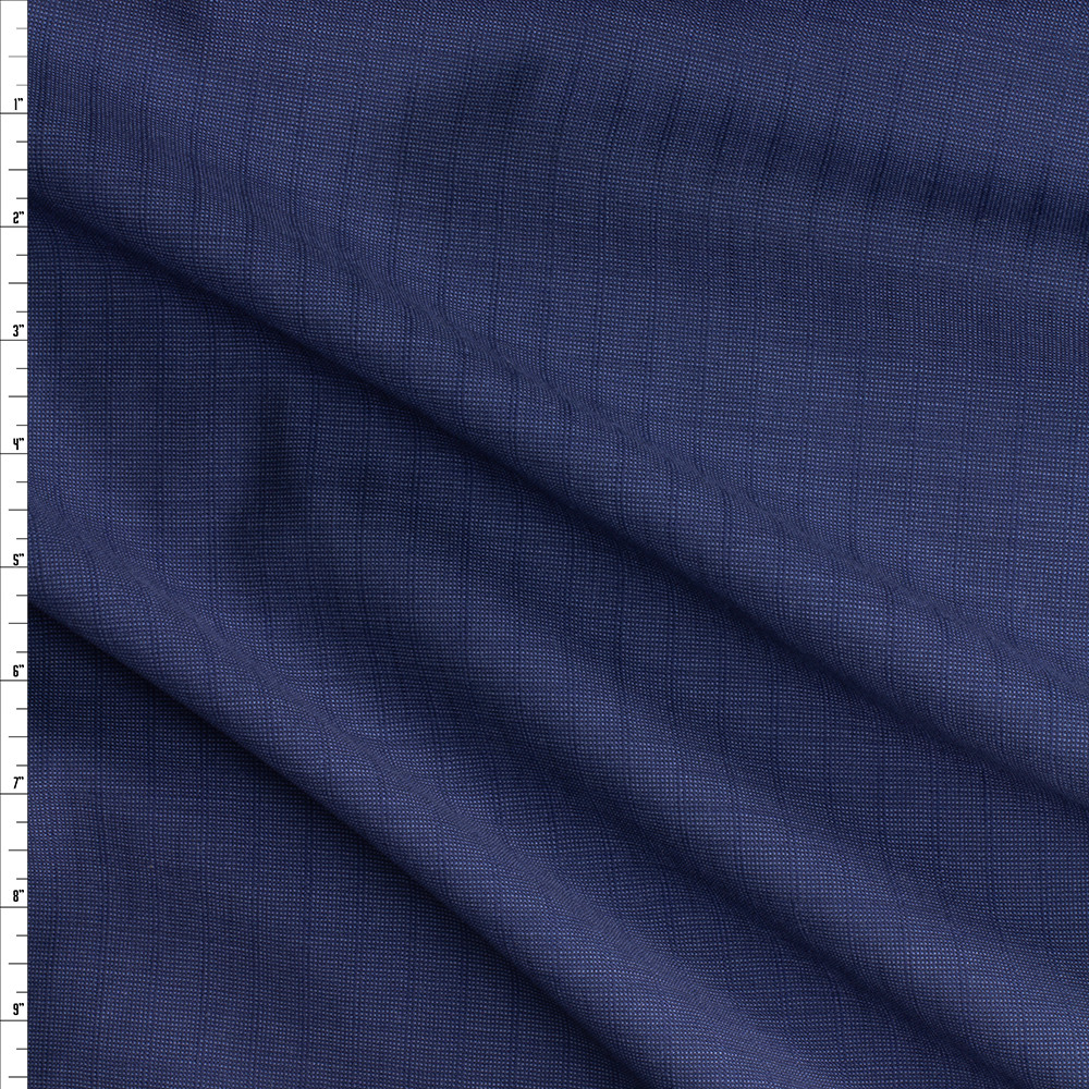 Cali Fabrics Dark Indigo Glen Plaid Italian Wool Suiting #28813 Fabric ...