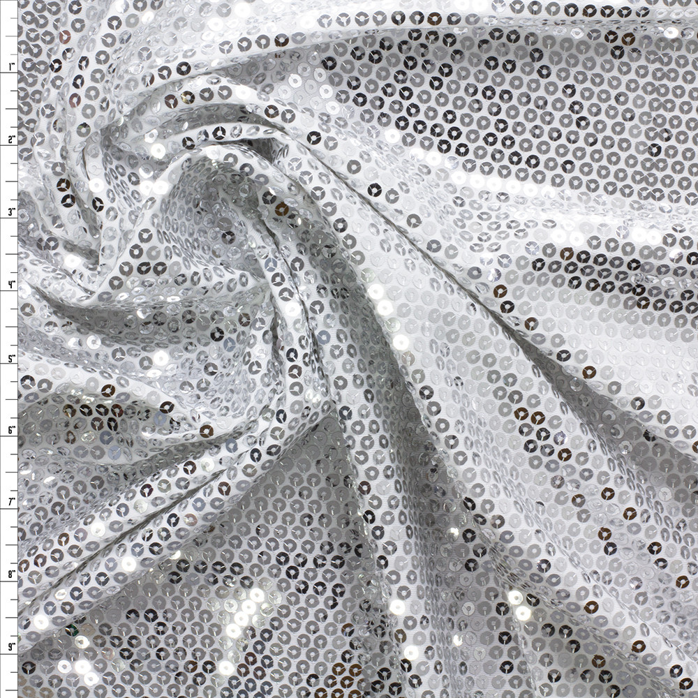 Silver Sequin Fabric Stretch