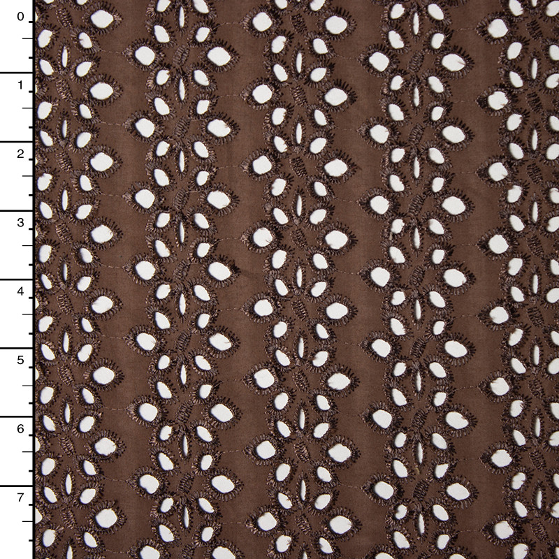 brown eyelet fabric