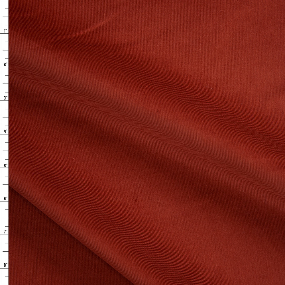 Cali Fabrics Rust Baby Wale Corduroy Fabric by the Yard