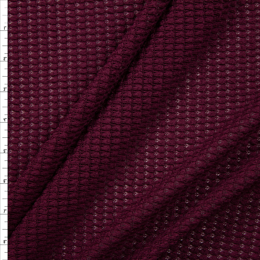 Cali Fabrics Mauve Chunky Waffle Knit Fabric by the Yard