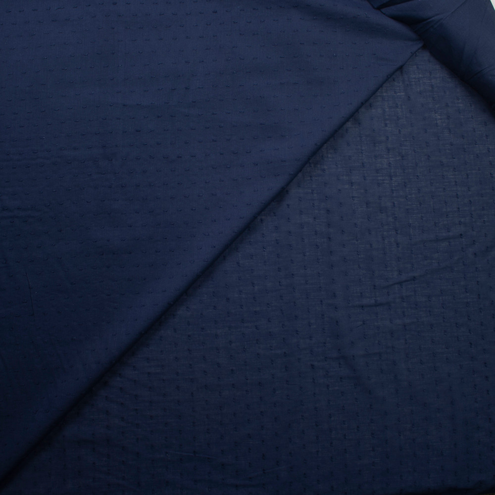 Cali Fabrics Navy Blue Swiss Dot Cotton Lawn Fabric by the Yard