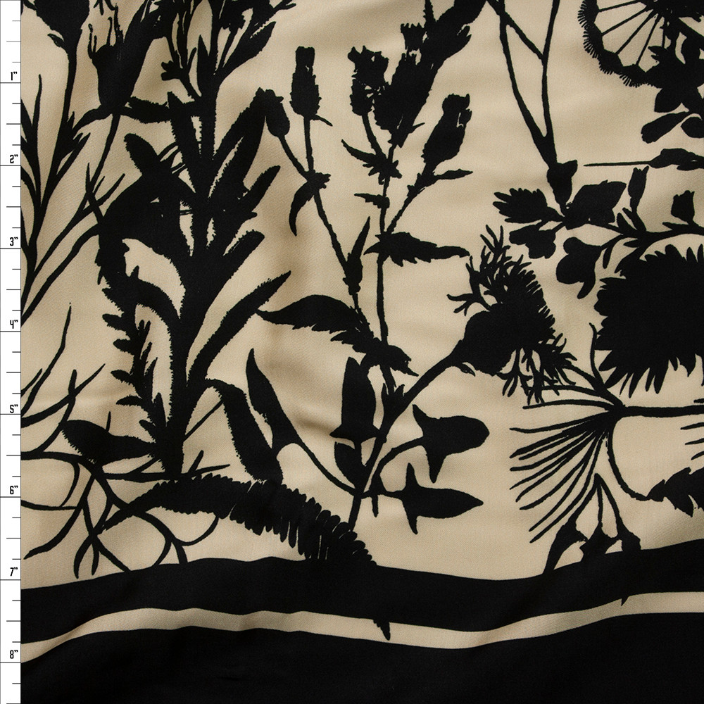 Cali Fabrics Vibrant Boho Medallions on Black Rayon Challis Rayon ...