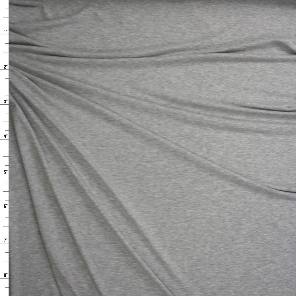 Cali Fabrics Heather Charcoal Grey Stretch Brushed Polyester Jersey ...