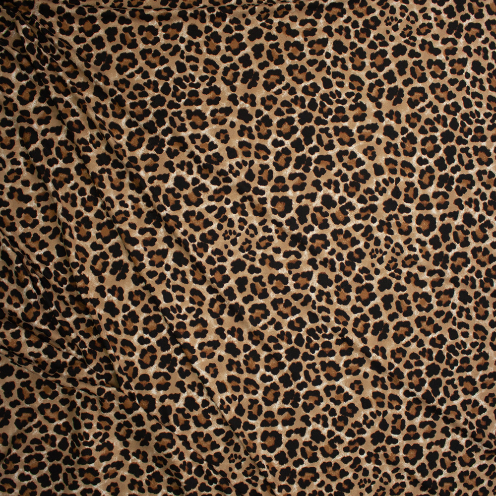 Cali Fabrics Black, Brown, and Tan Modern Cheetah Print Double Brushed ...