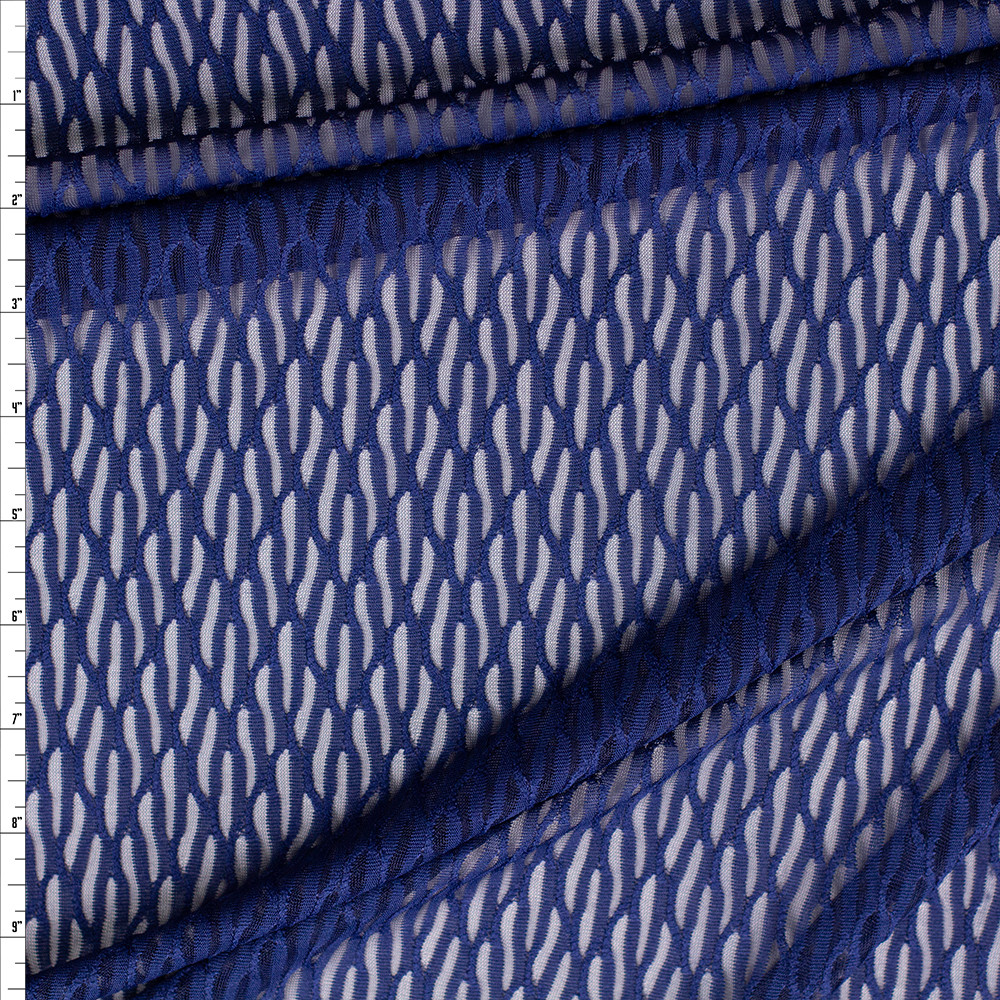 Cali Fabrics Navy Blue Power Mesh Fabric by the Yard