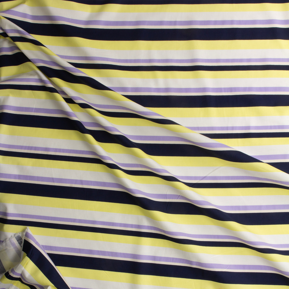Cali Fabrics Green Ticking Stripe Stretch Cotton Poplin Fabric by the Yard