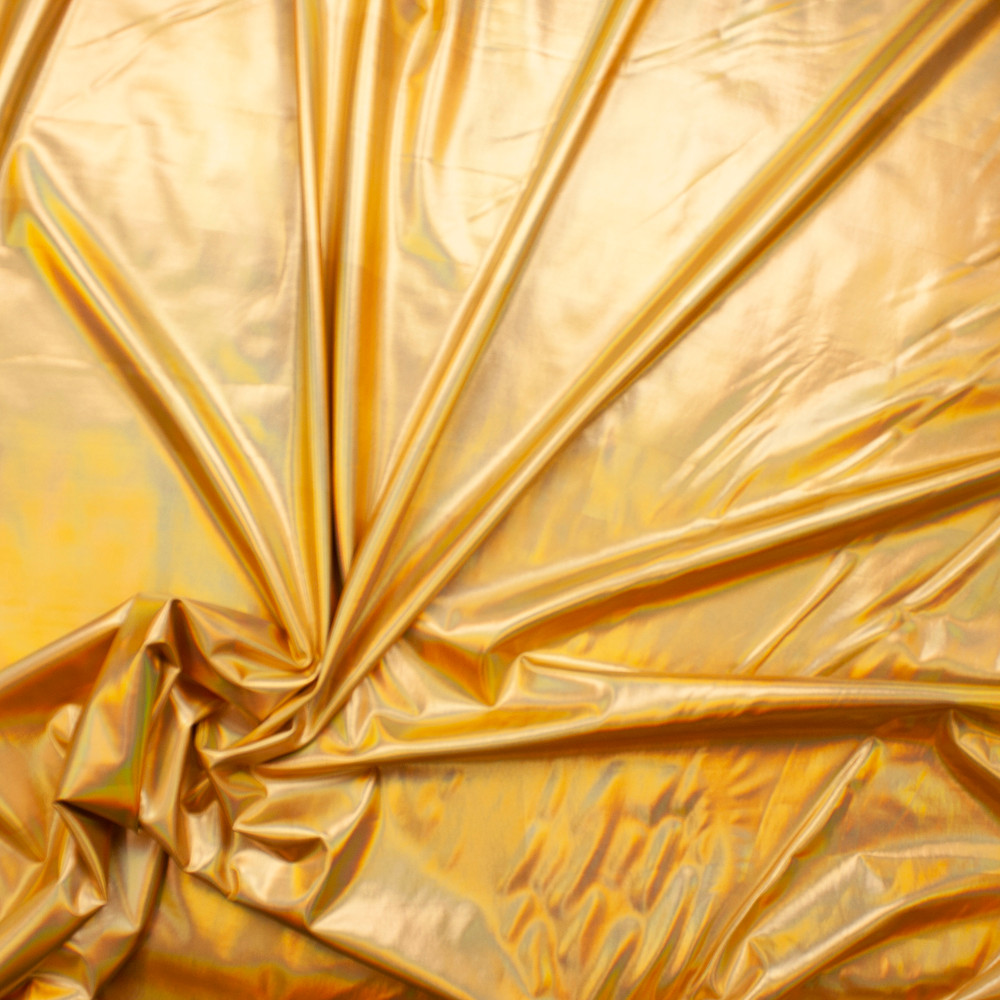 Cali Fabrics | Gold on Black Liquid Lame