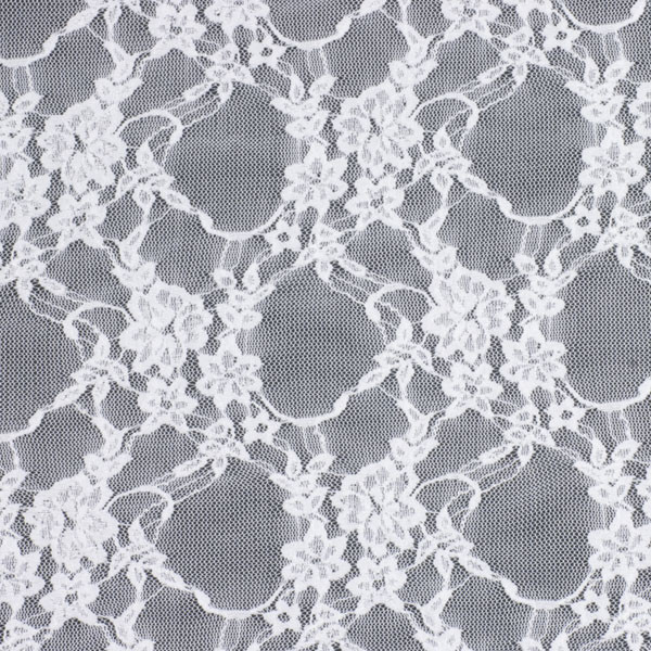 Cali Fabrics White Chantilly Lace Fabric by the Yard