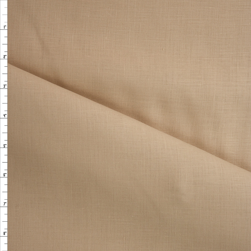 Cali Fabrics Tan Midweight Irish Linen Fabric by the Yard