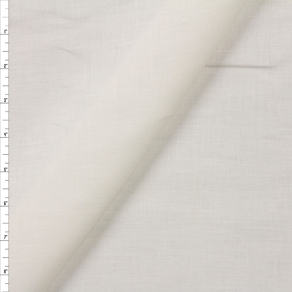 Cali Fabrics Solid Offwhite Linen Fabric by the Yard