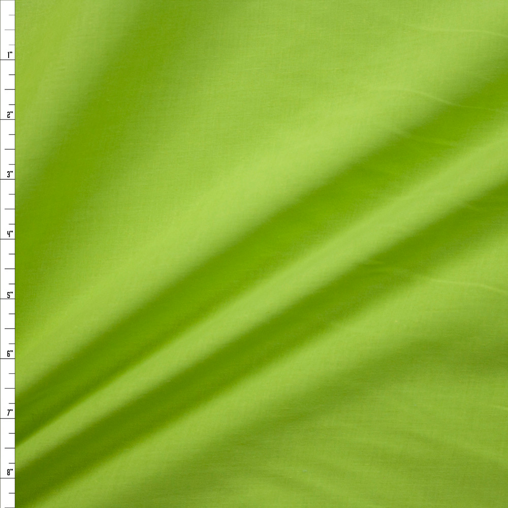 Cali Fabrics Lime Green Cotton Lawn Fabric by the Yard