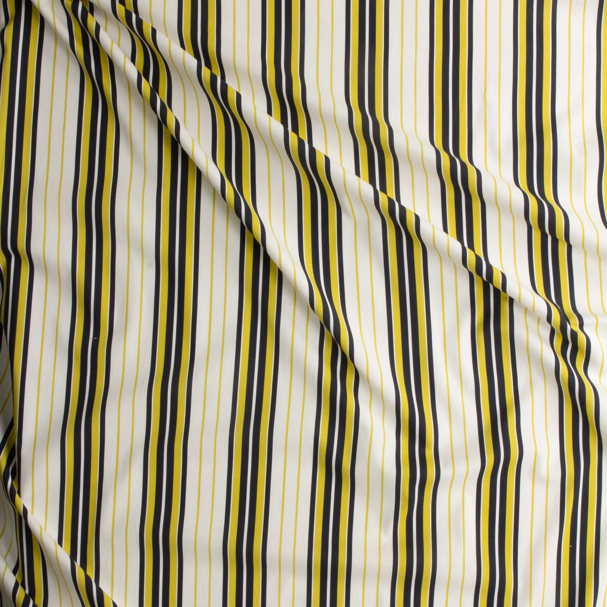 Cali Fabrics Green Ticking Stripe Stretch Cotton Poplin Fabric by the Yard