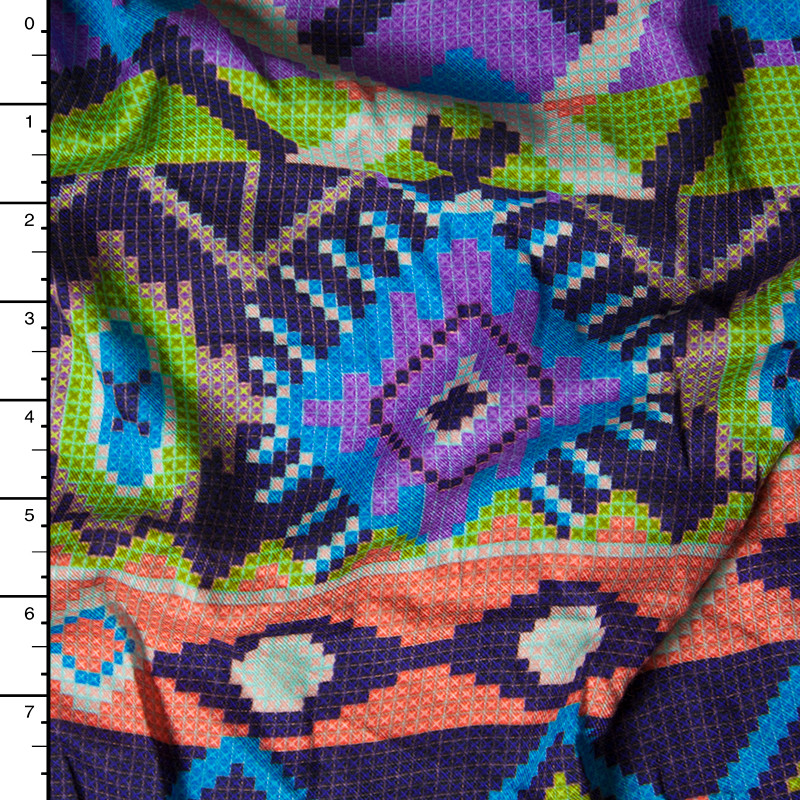 Cali Fabrics Purple Rayon Challis Fabric by the Yard